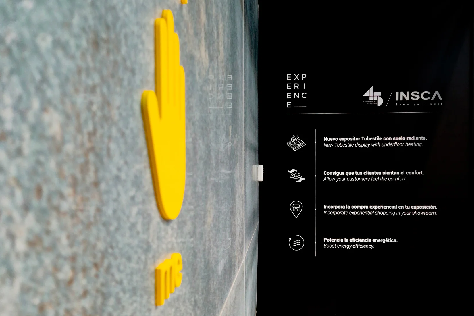 INSCA presents the first display with underfloor heating